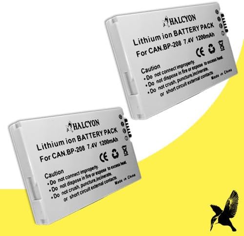 Amazon.com : Two Halcyon 1200 mAH Lithium Ion Replacement Battery for ...