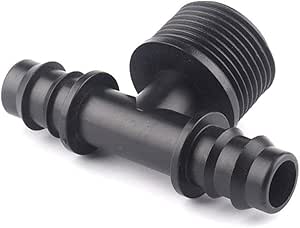 5pcs 1/2" 3/4" Threaded Tee Connectors, 16mm 20mm 25mm PE Irrigation ...