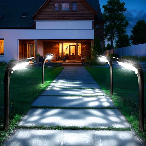 Amazon.com: LampLust Black Solar Pathway Lights Outdoor - 4 Pack ...