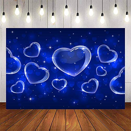 Buy Avezano Blue Heart Backdrop Early 2000s Photography Backdrop ...
