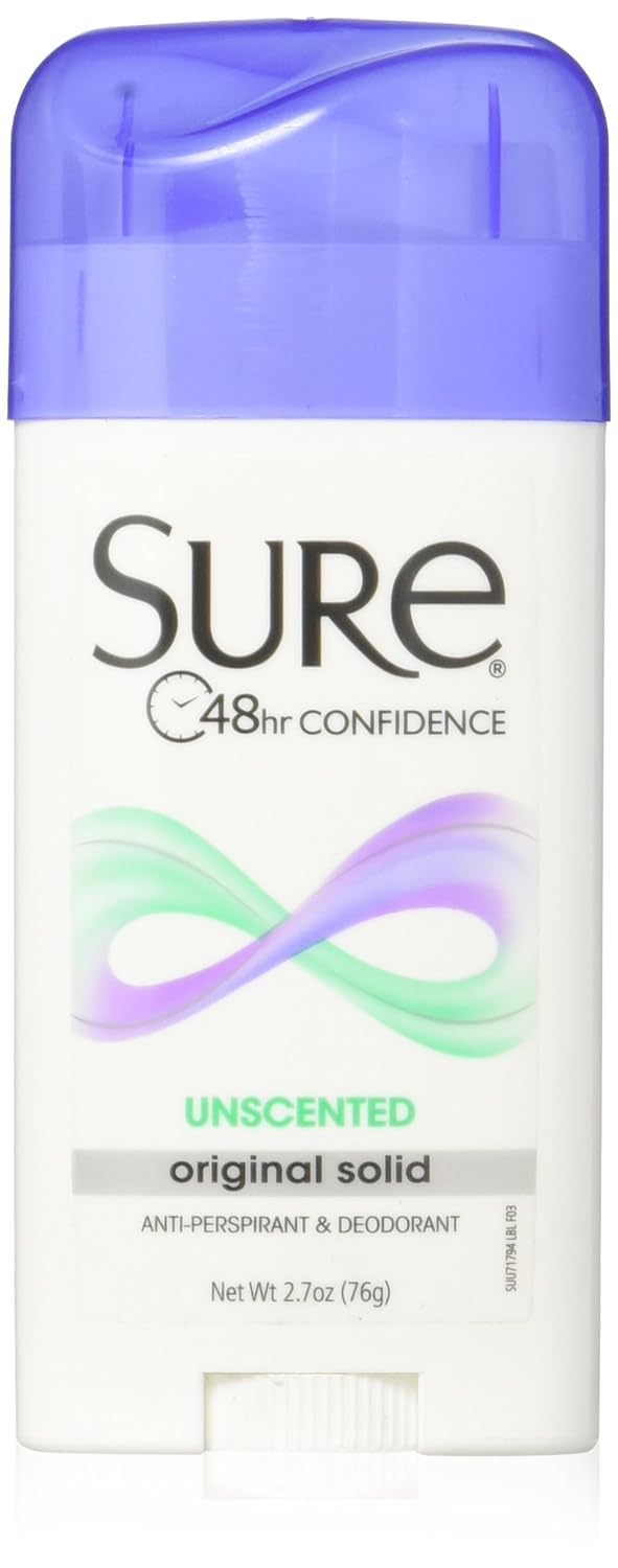 Amazon.com : Sure Original Solid Unscented, Anti-Perspirant Deodorant 2 ...