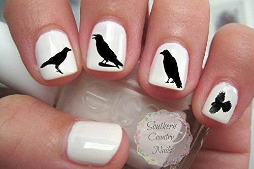 Amazon.com: Black Crow/Raven Nail Art Decals : Beauty & Personal Care