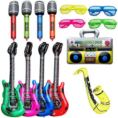 14 Pieces Inflatable Musical Instruments, Inflatable Guitar Saxophone ...