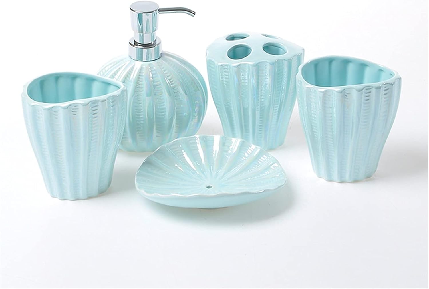 Amazon.com: Refillable Liquid Hand Soap Dispenser Pearl Shell Ceramic ...