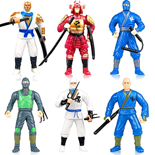 Snapklik.com : HAPTIME Ninja Action Figures, 6 Pack Ninja Figure Toys ...