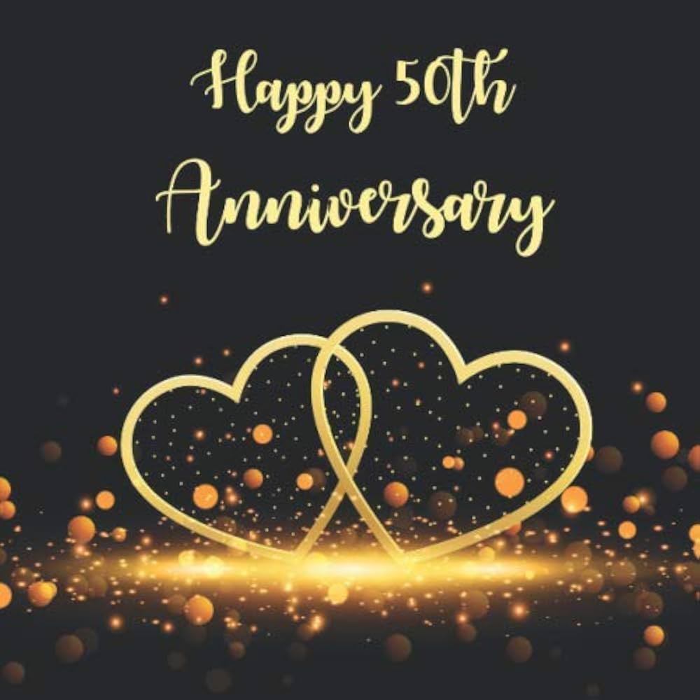 50th Wedding Anniversary Guest Book Personalised 50th Golden