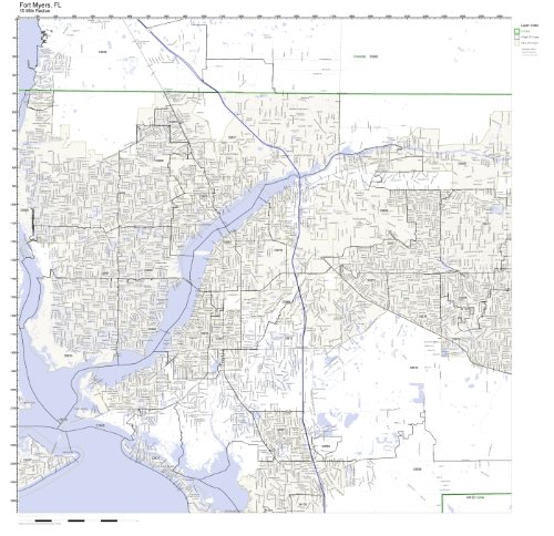 Amazon.com : Fort Myers, FL ZIP Code Map Laminated : Prints : Office ...