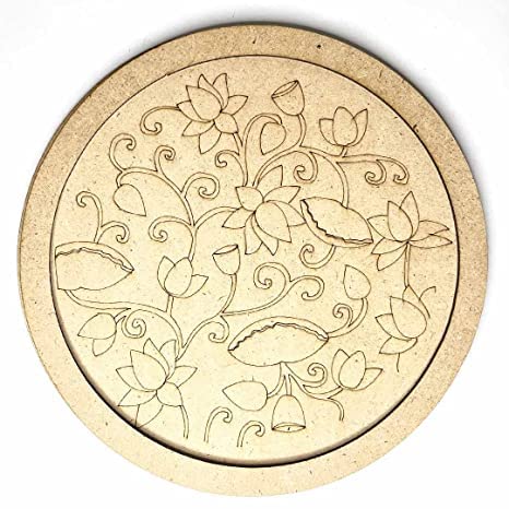 Buy Craft Shop India MDf Alekhan Engraved Design Wall Plate Base With ...
