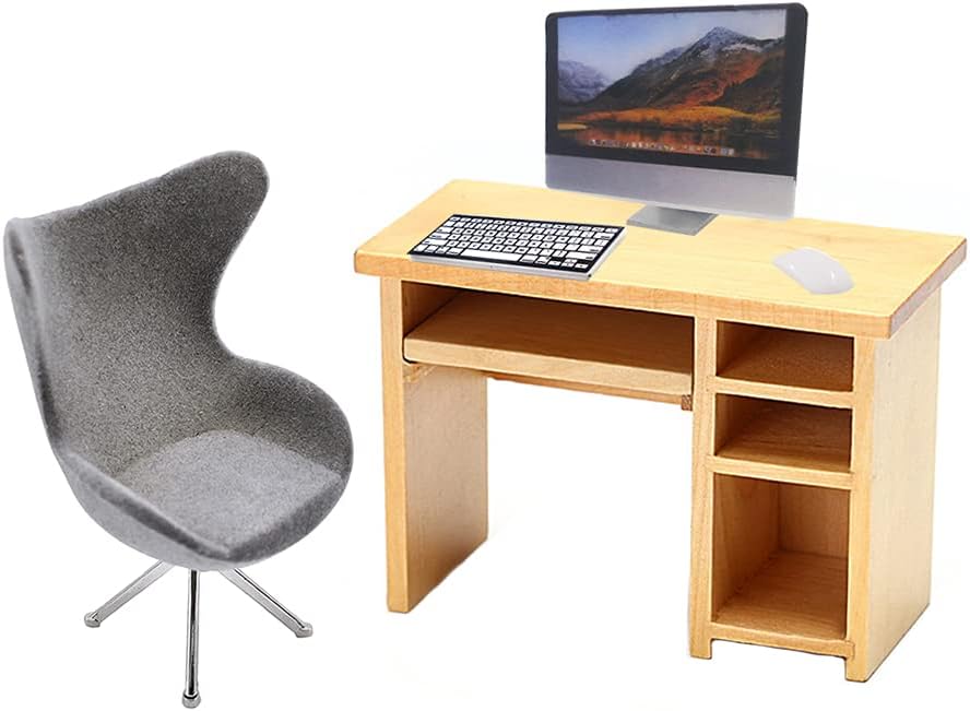 Amazon.com: 1:12 Scale Miniature Home Furniture Set Miniature Office ...