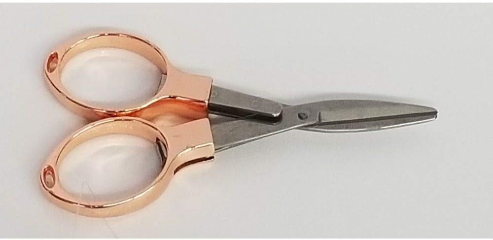 Hemline Rose Gold Folding Scissors - 3.9"/10cm - Crafts Embroidery Trim ...