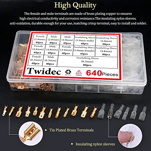 Snapklik.com : Twidec/640Pcs 28/48/63mm Quick Splice Male And Female ...
