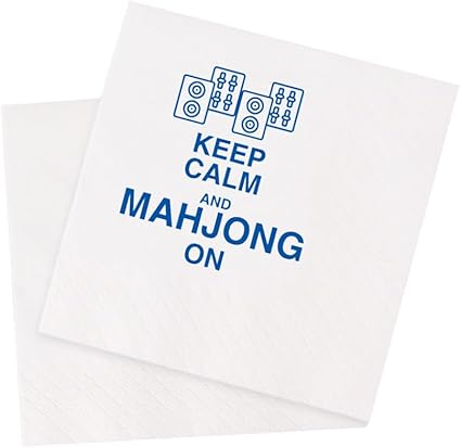 Amazon.com | VOWFOO Mah Jongg Cocktail Napkins 50Pcs Keep Calm And ...