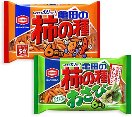 Amazon.com: Normal and Wasabi Flavor Set of Kameda Kakinotane Rice ...