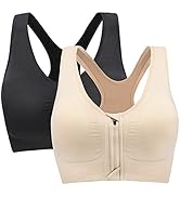 DSTANA Racerback Sports Bras for Women - Seamless High Impact Support ...