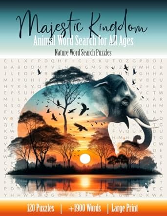 Amazon.co.jp: Majestic Kingdom - Animal Word Search for All Ages ...
