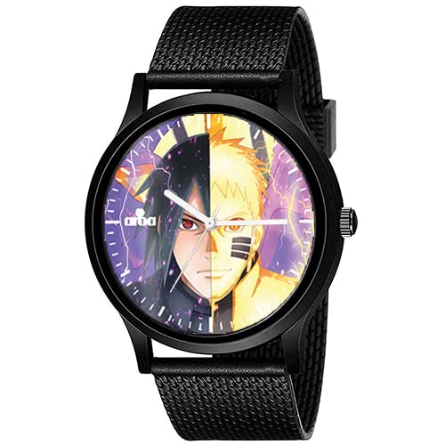 AROA Watch New Watch for Naruto Vs Sasuke Model : 385 Men Black Metal ...