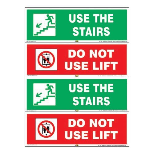 Mr. Safe - Use the Stairs and Do not use Lift Signs Hard Plastic ...