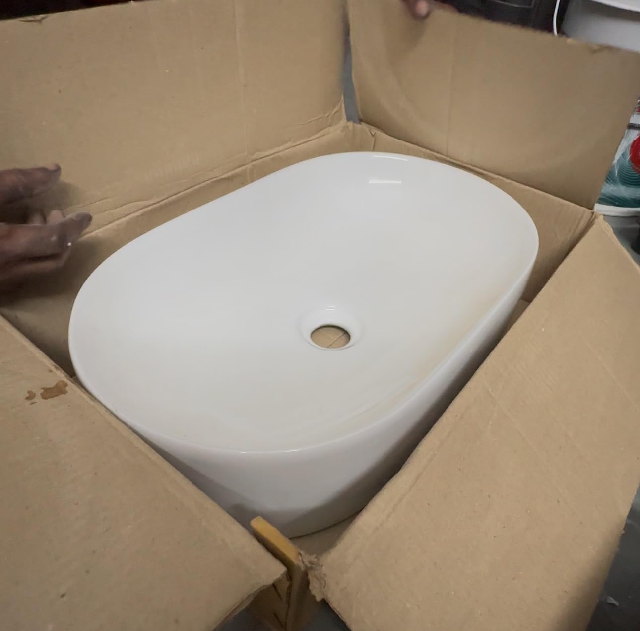 JDM Ceramic Wash Basin (20 X 12 x 6 Inch) / Vessel Sink/Over or Above ...