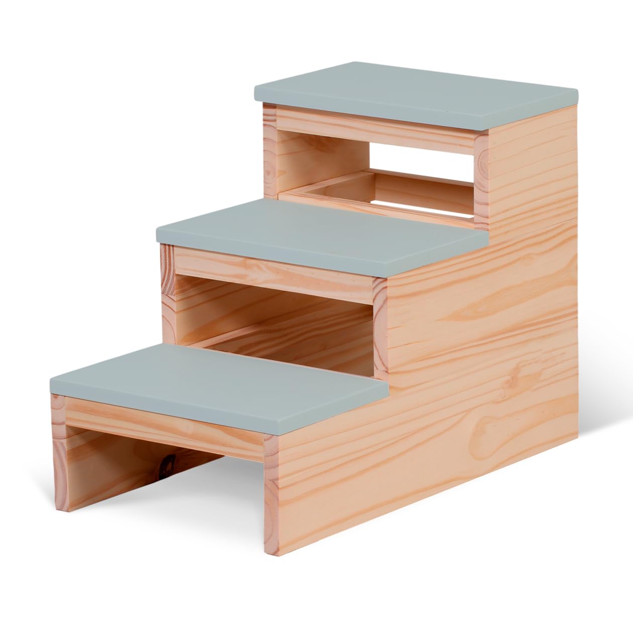 Escada Madeira Quarto E Banheiro Laqueado 3 Degraus Cinza | Amazon.com.br