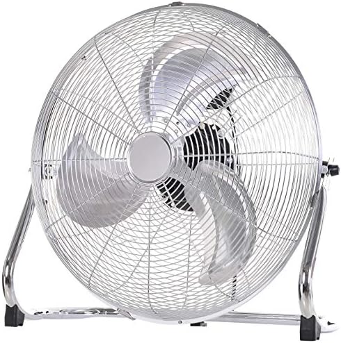 HOMCOM 20" Chrome Metal Floor Fan with Tilting, High Velocity, 3 Speed ...