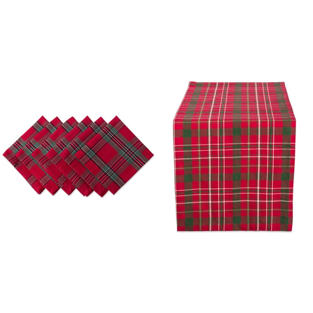 DII Farmhouse Christmas Plaid Dining Table & Kitchen Décor, Holiday ...