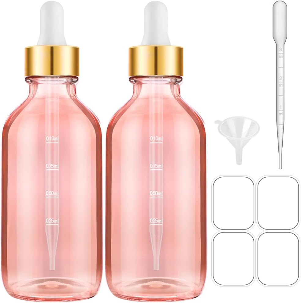Amazon.com: Bumobum Dropper Bottles, 4oz Pink Glass Eye Dropper Bottle ...