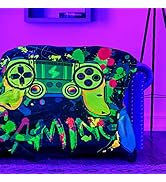 Amazon.com: KMkicme Gaming Area Rug Blacklight for Bedroom Decor Game ...