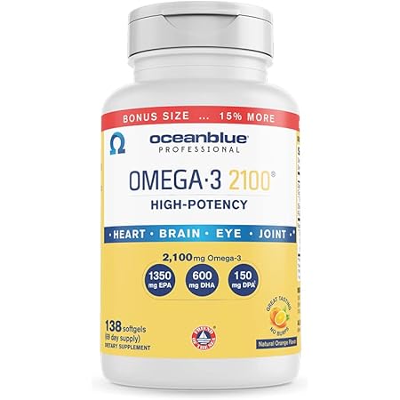 Amazon.com: Oceanblue Omega-3 2100 – 120 ct – High-Potency Omega-3 Fish ...