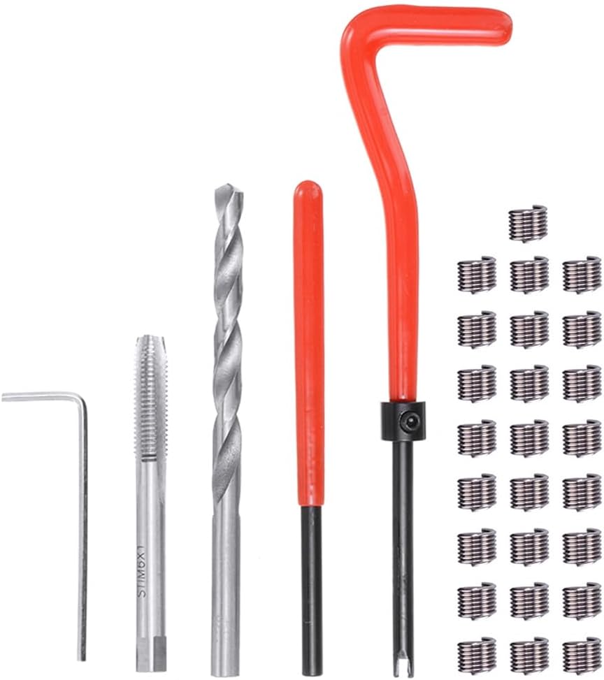 Gasea 30PCS M6 x 1.0mm Metric Thread Repair Insert Kit for Helicoil Car Auto Repair Insertion ...