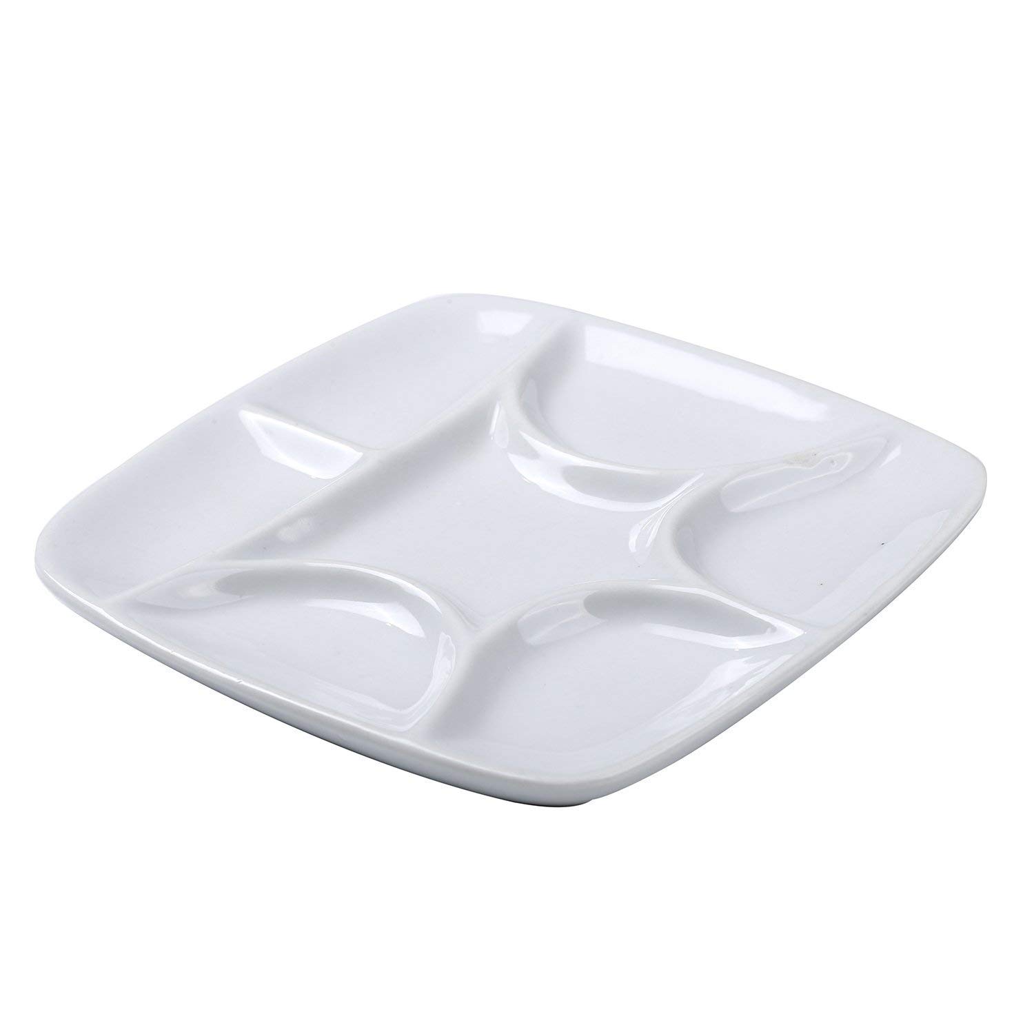 Snapklik.com : MEEDEN 7-Well Square White Ceramic Artist Paint Palette ...