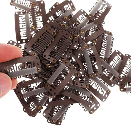 Amazon.com : Yolev 50PCS Wigs Snap Clips Hair Extension Clips 6-Teeth U ...