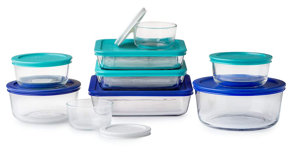 Pyrex 1128223 Simply Store Glass Food Containers with BPA Free Plastic ...