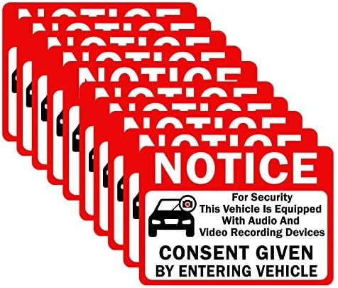 Amazon.com: StickerTalk Notice Audio and Video Recording Vinyl Stickers ...