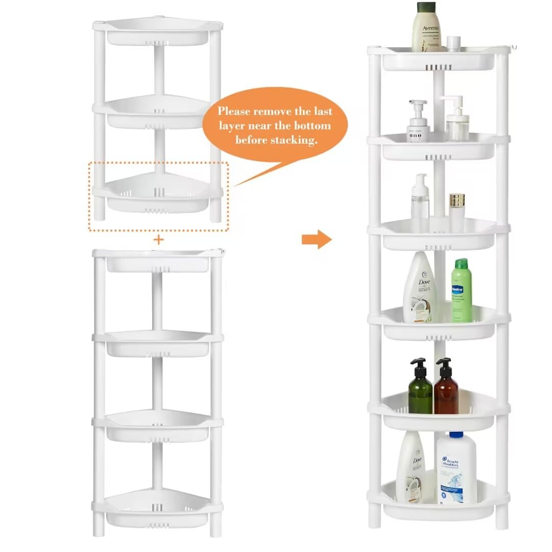 White Plastic Corner Shower Caddy