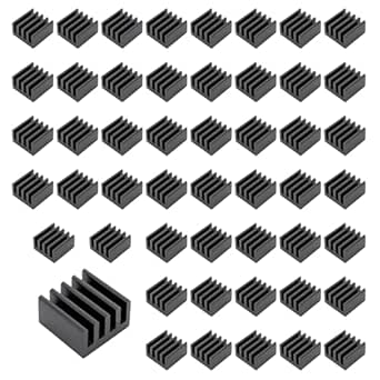 Amazon.com: 50PCS Black Aluminum Heat Sink 9x9x5mm Mini Heatsink Kit ...
