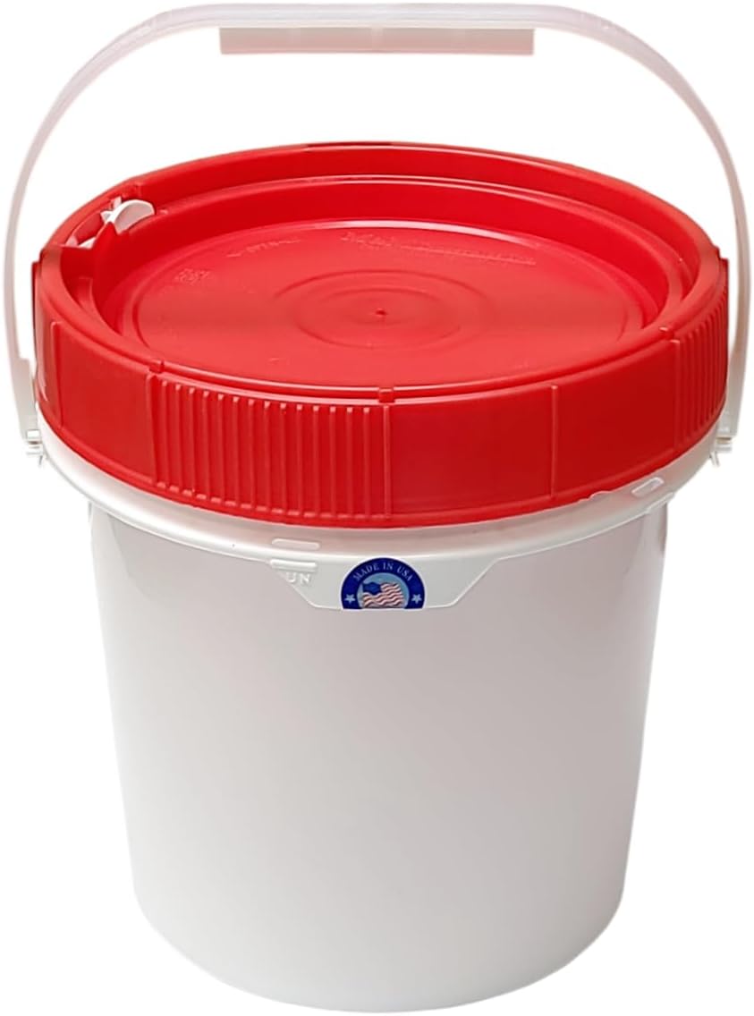 Amazon.com: 3 Gallon Bucket with Screw Top Lid & Handle Food Safe HDPE ...