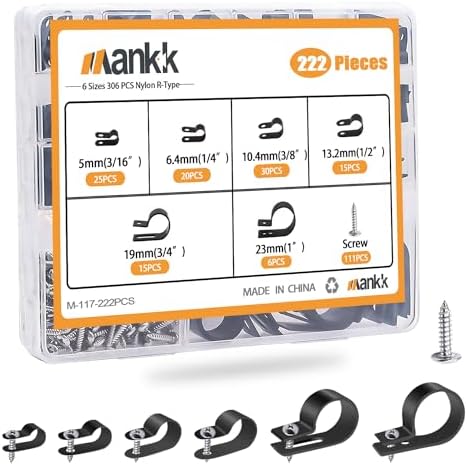 Amazon.com: TWTADE 222PCS Black Cable Clamps Assortment Kit,Nylon ...