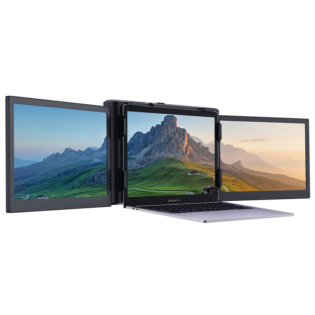 A1gizmo Portable Tri-Screen 13.3” – 1080p Full HD USB-C/HDMI Monitor ...