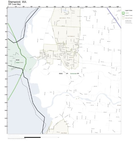 ZIP Code Wall Map of Stanwood, WA ZIP Code Map Laminated: Amazon.com ...