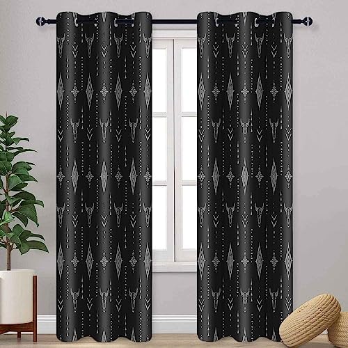 Amazon.com: AHBEWIN Tribal Aztec Print Window Curtain Panels 2 Pack ...