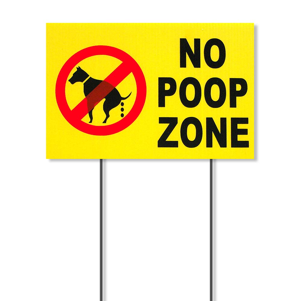 Buy Dimarongton No Poop Zone Sign with Stake - Keep Off Grass Sign ...