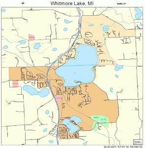 Amazon.com - Large Street & Road Map of Whitmore Lake, Michigan MI ...
