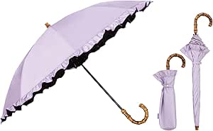 Amazon.co.jp: Wpc. 最強の日傘 UVO(ウーボ)折りたたみ傘／2段 フリル ラベンダー 《遮光率＆UVカット率100%/UPF50＋/遮熱/晴雨兼用》 親骨50cm ...