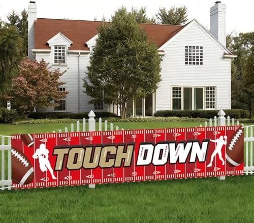 Amazon.com: Large Football Game Day Banner Decoration, Red Yellow and ...