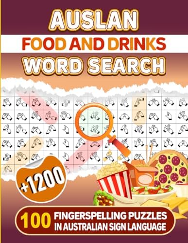 AUSLAN Food and Drinks Word Search - 100 Fingerspelling Puzzles In ...