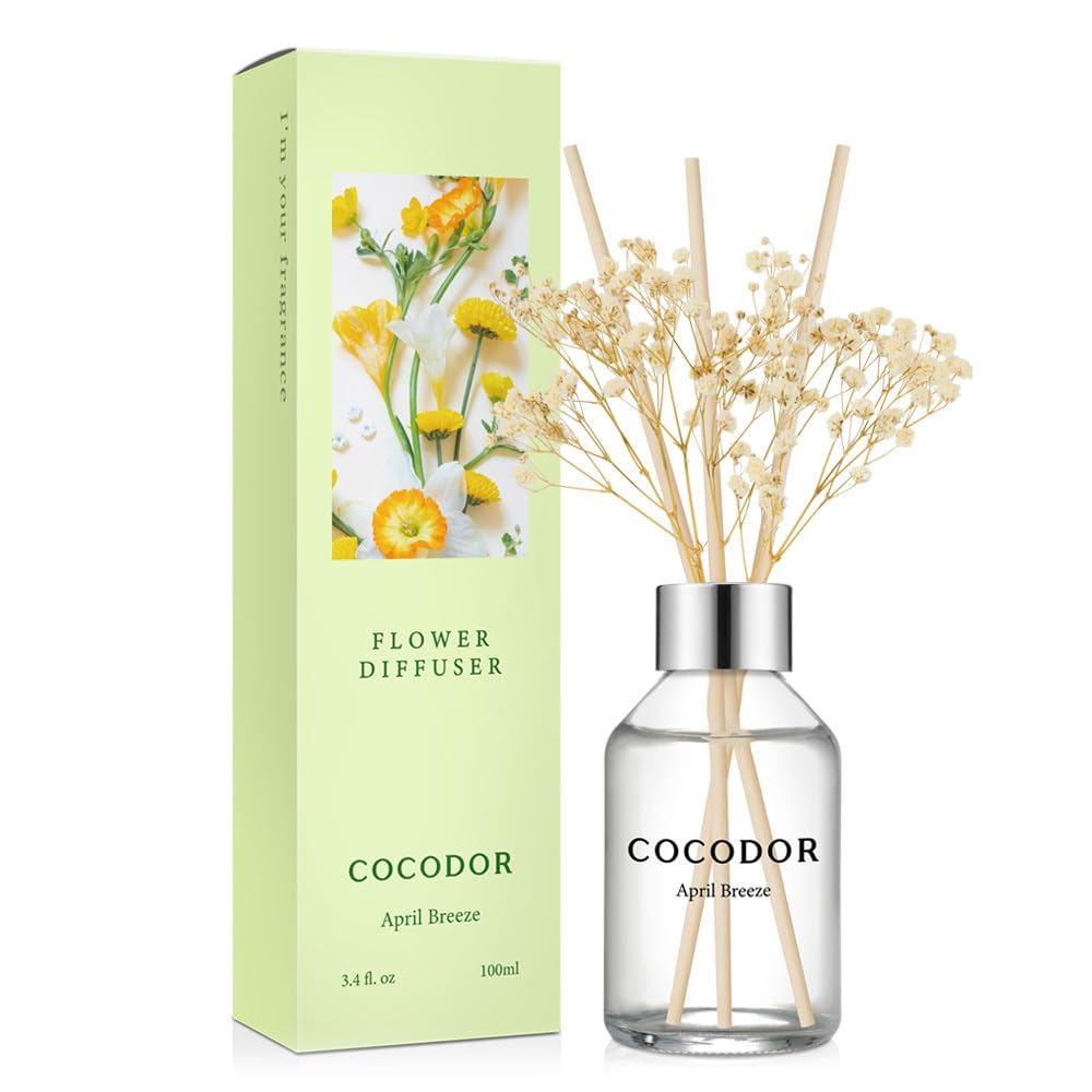 Amazon.com: COCODOR Flower Reed Diffuser Set / 3.4oz / April Breeze ...