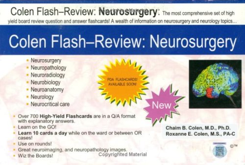 Colen Flash-Review: Neurosurgery Flashcards 2 Vol Set: 12 : Colen ...