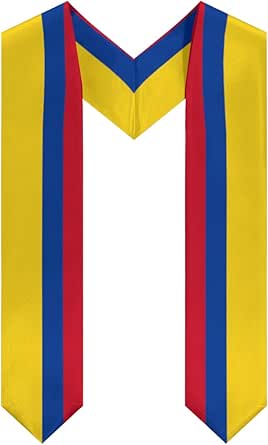 Amazon.com: Chal de graduación con cuello en V y bandera colombiana de ...