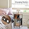 Amazon.com: Merapi Small End Table with Charger, Side Table on Wheels ...