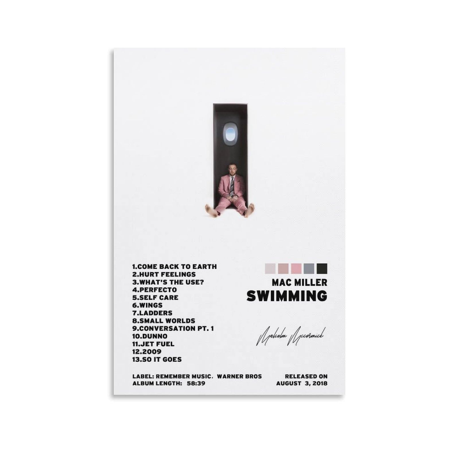 Amazon.com: Mac Miller SWIMMING Album Signature Poster1 Canvas Poster ...